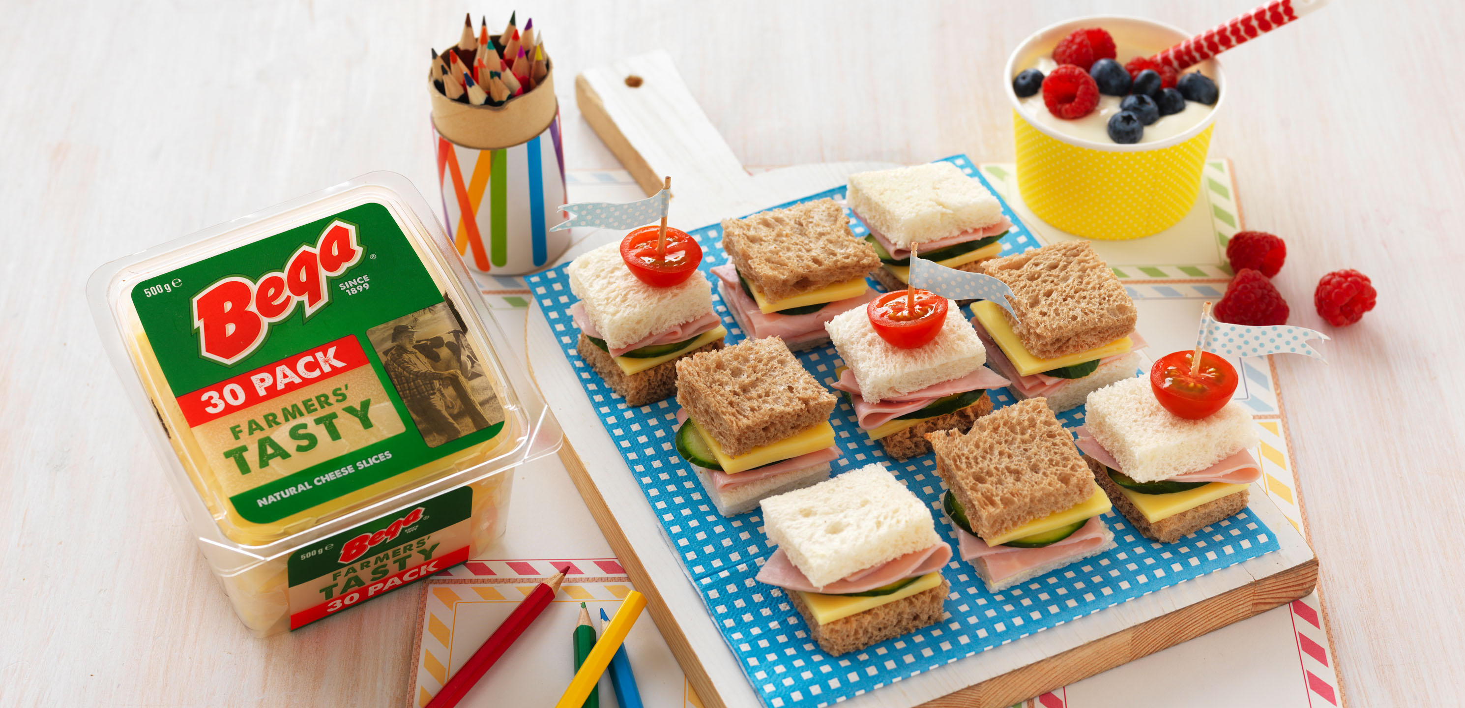 Ham & Cheese Checkerboard Sandwich